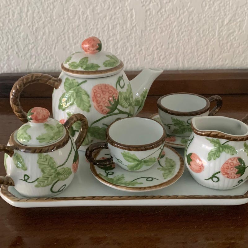 Strawberry Tea Set - Etsy