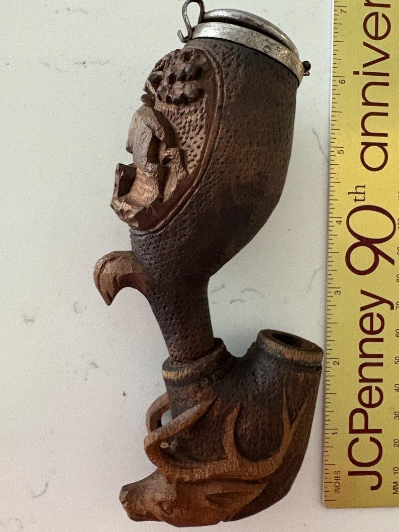 Hand-carved Tobacco Pipe With Stag Head and Flip Top - Etsy