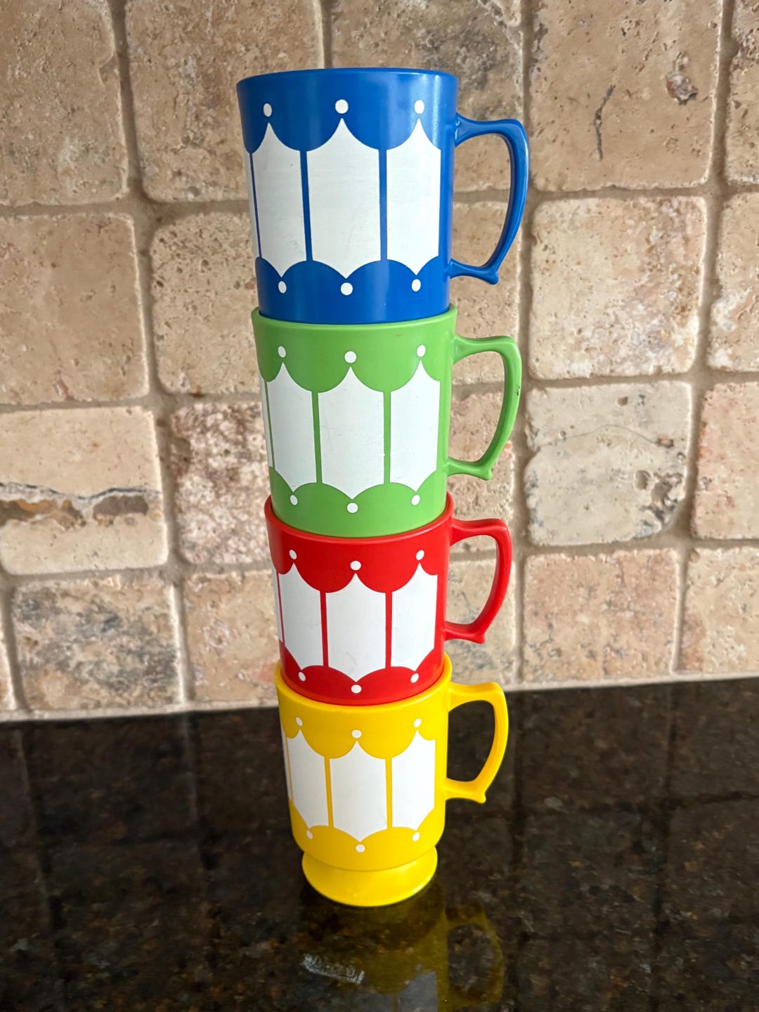 Plastic Cups/mugs Set of 4 Vintage - Etsy