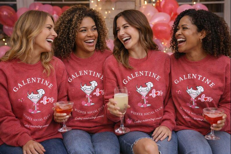 Matching Galentine Sweatshirts, Bestie Galentine Crew Gildan 18000 ...