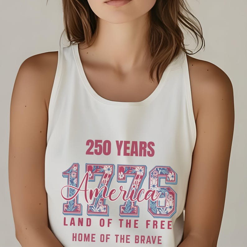 America 1776 Tank Top 250 Years of Freedom Patriotic Shirt Fourth of ...