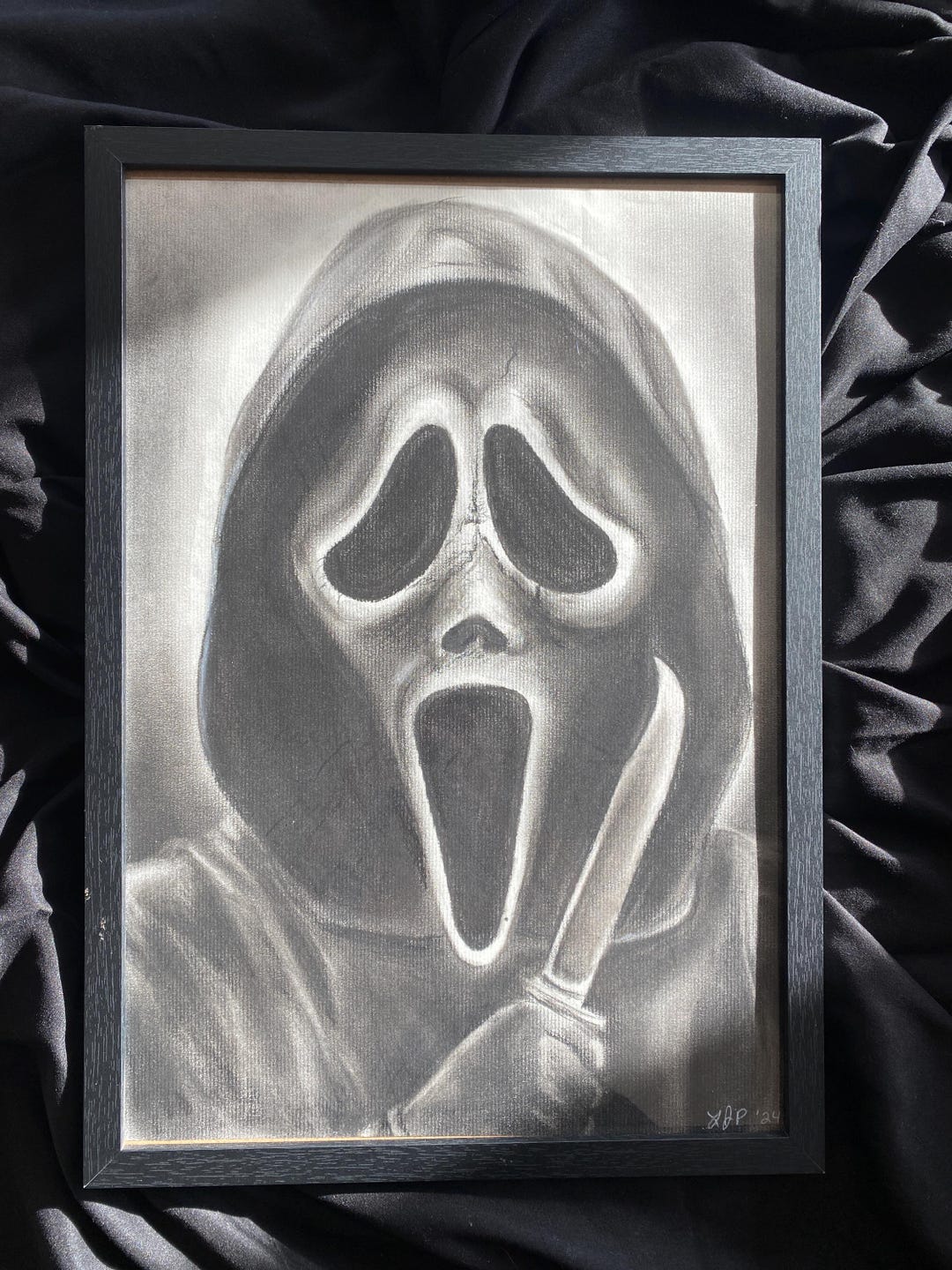 Scream Ghostface Original Horror Charcoal Portrait 11x16 in Frame - Etsy