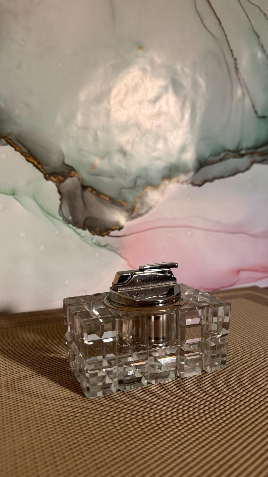 Vintage Crystal Table Lighter, Antique Lighter, Table Lighter ...