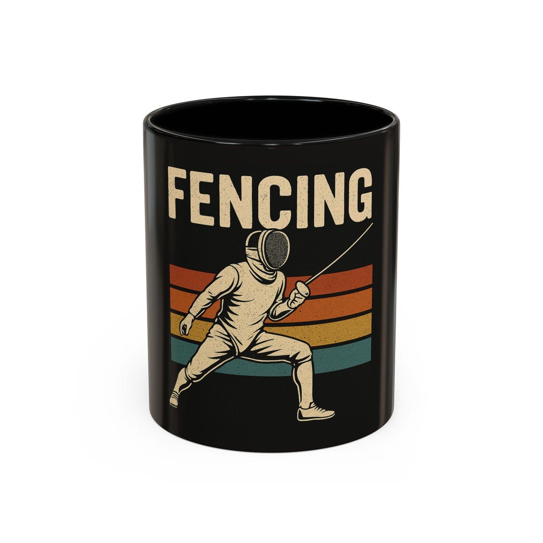 Fencing Mug, Sports Coffee Cup, Epee Foil Saber, Fencer Gift, Sword ...