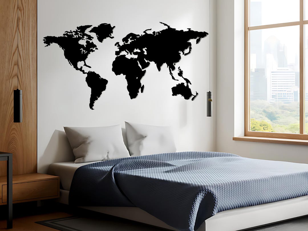 Wooden World Map Wall Art LED Light Wall Art for Home & Office Wall ...