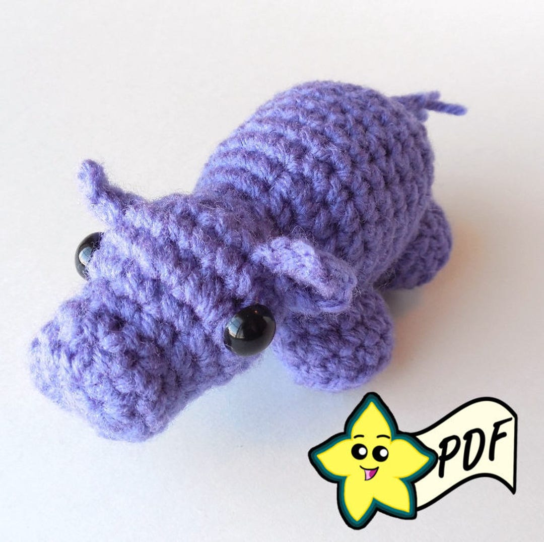 PDF Crochet Amigurumi Animal Patterns: Tiny Hippo Amigurumi PATTERN - Etsy