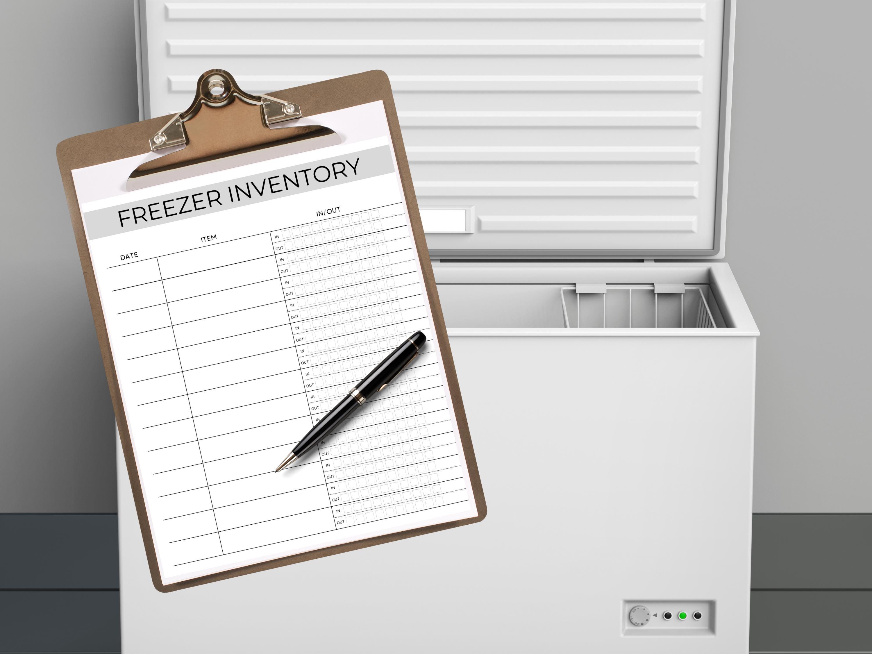 Printable Freezer Inventory Chart | Minimalist and Ink-saving Tracker ...