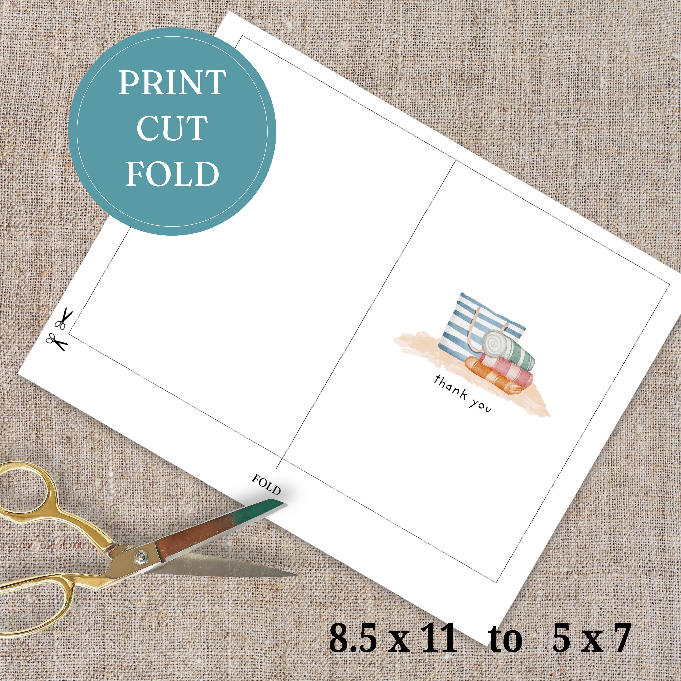 Beach Themed Thank You Card, Coastal Greeting, Ocean Art Print, Digital ...
