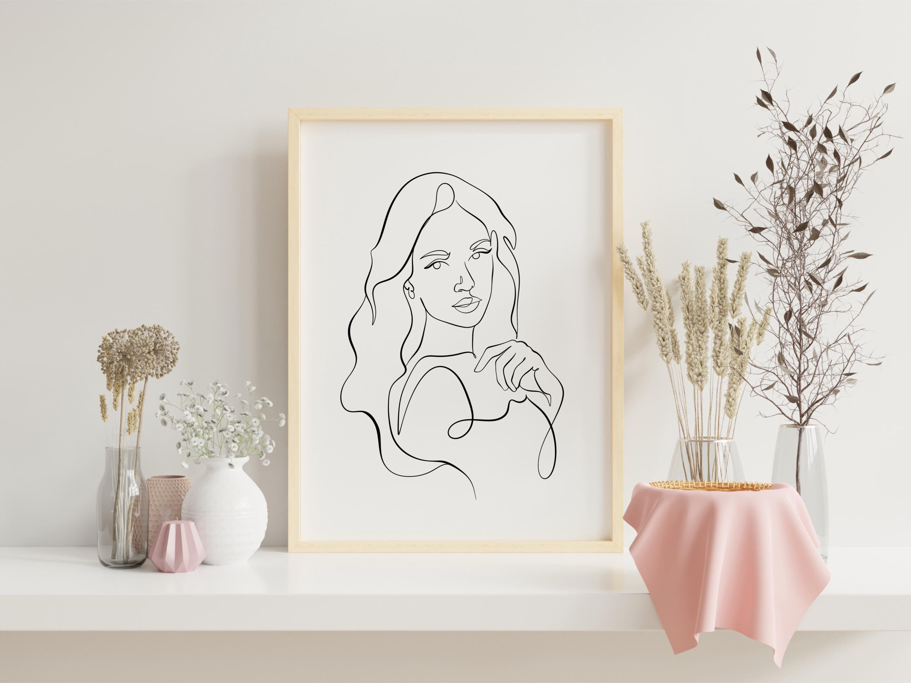 Custom Line Art Portrait, One Line Art, Personalized One Line Drawing ...