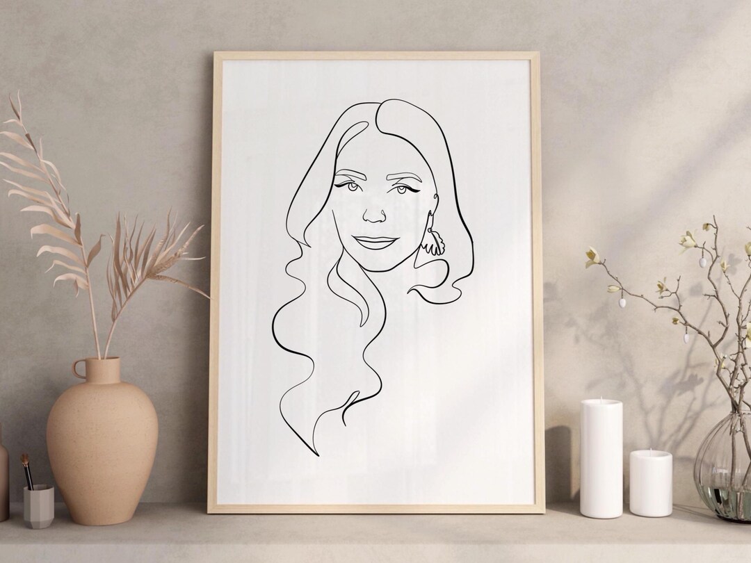 Custom Line Drawing Portrait, Drawing From Photo, Personalized Gift ...