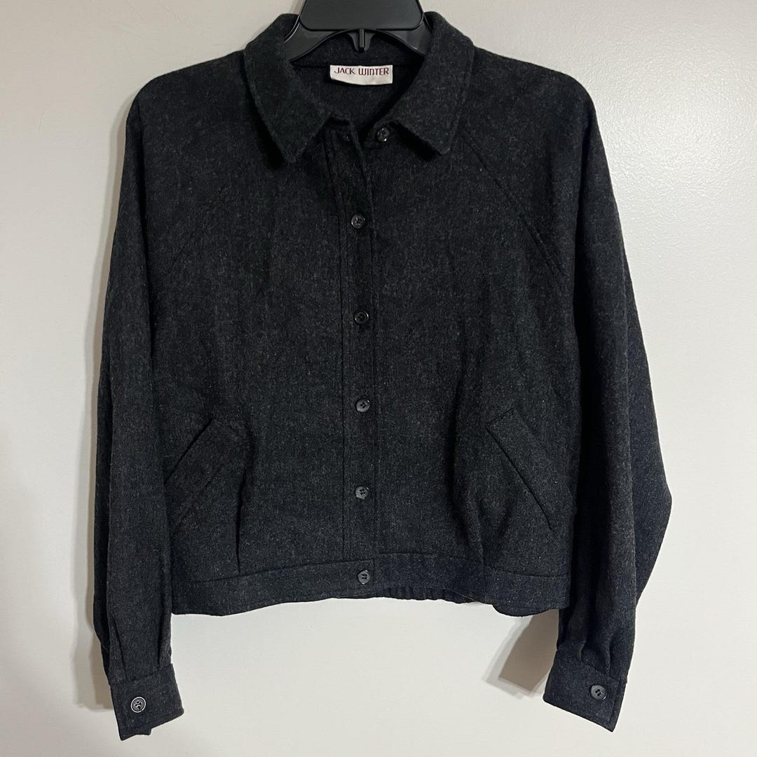 Men's Vintage Jack Winter 80% Wool Button Close Shirt Jacket Size ...