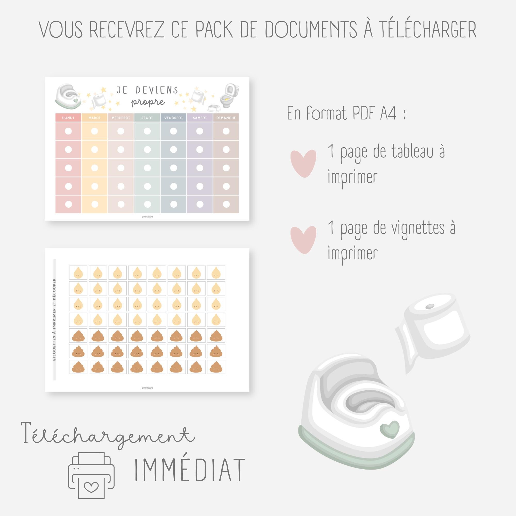 Tableau propreté, Tableau pot, toilettes, Apprentissage propreté ...