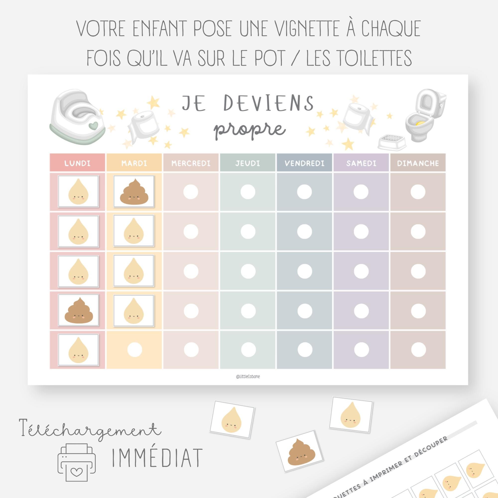 Tableau propreté, Tableau pot, toilettes, Apprentissage propreté ...