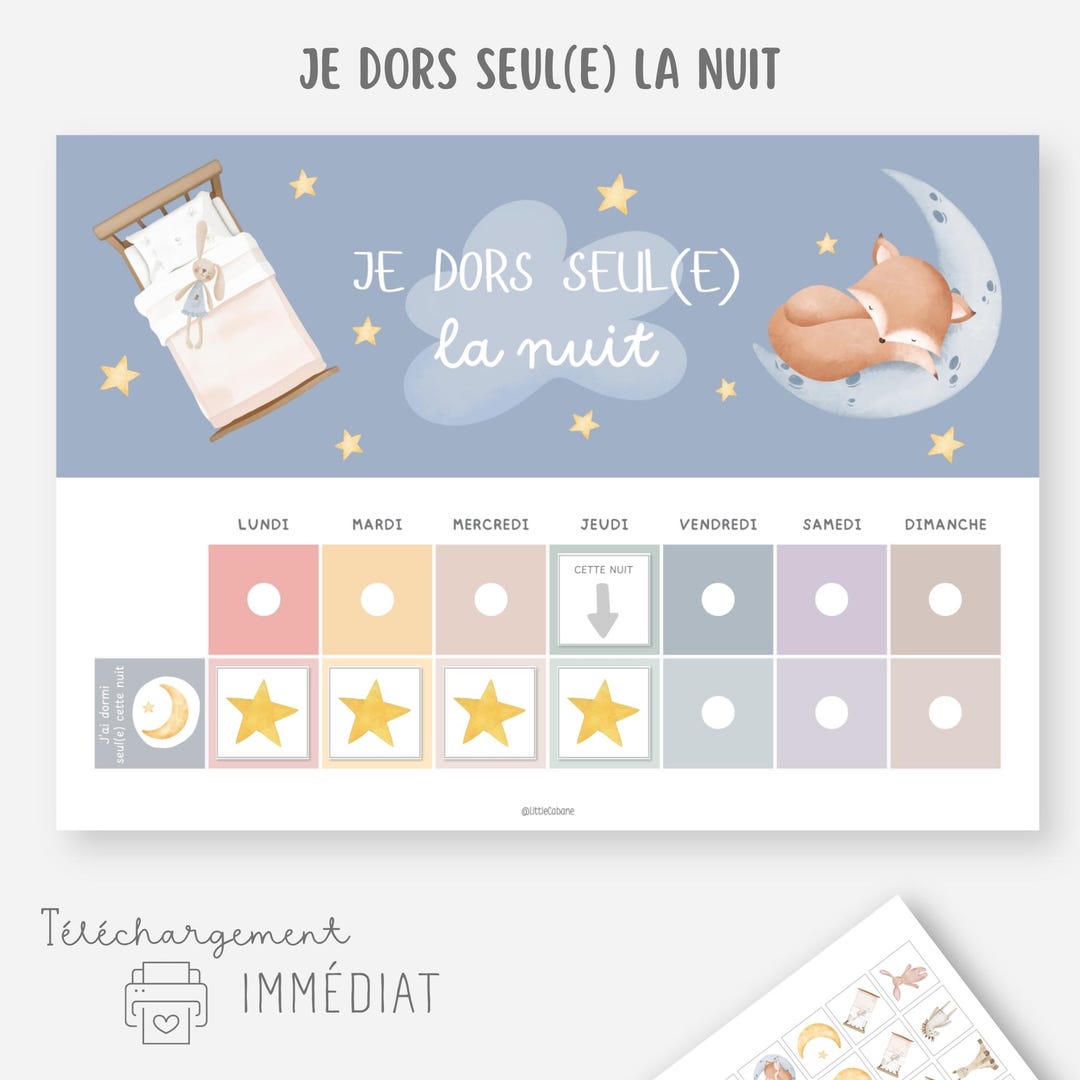 J'apprends à dormir seul dans mon lit, Tableau rester dans son lit la ...