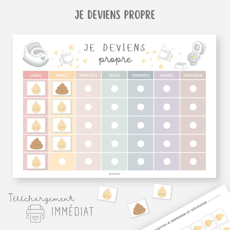 Tableau propreté, Tableau pot, toilettes, Apprentissage propreté ...