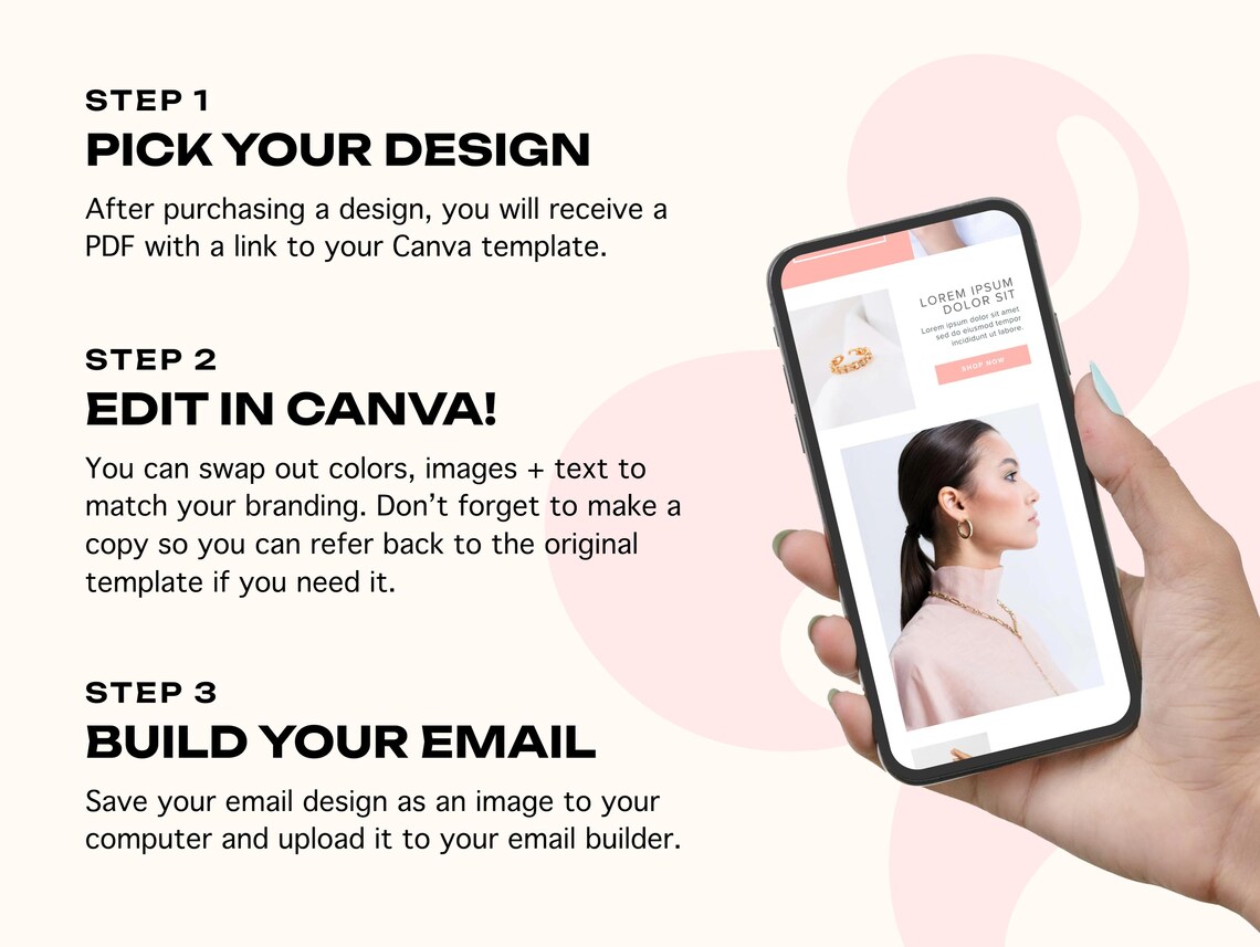 Minimalist Blush Email Template for Canva | Fully Customizable | Email ...
