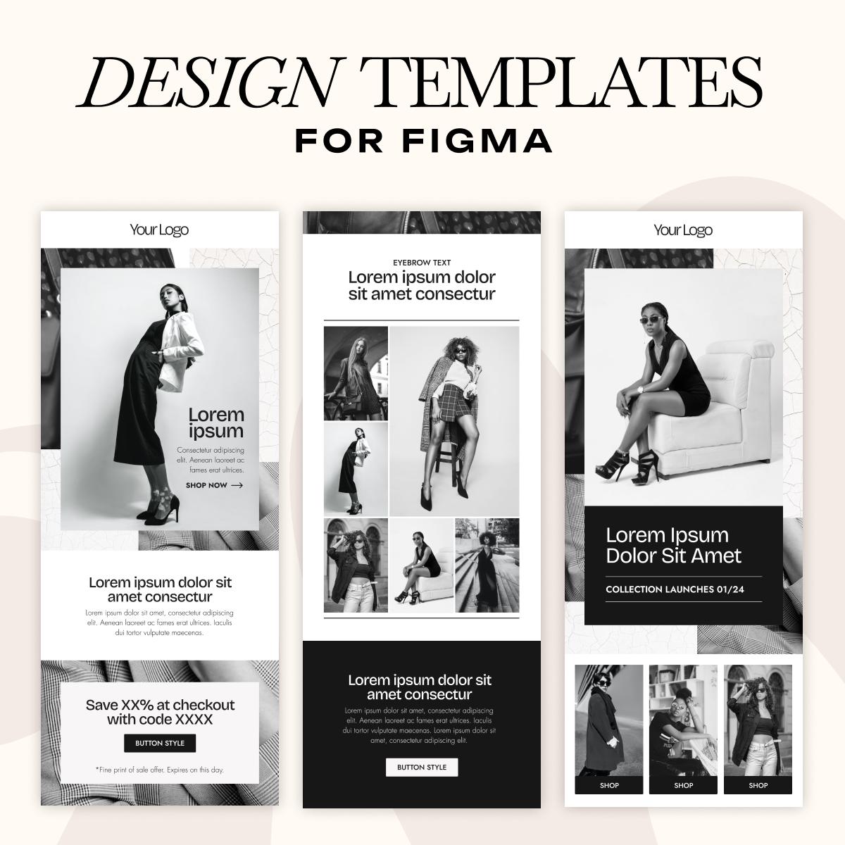 Figma Email Design Templates - Modern Fashionista, Boutique Email ...