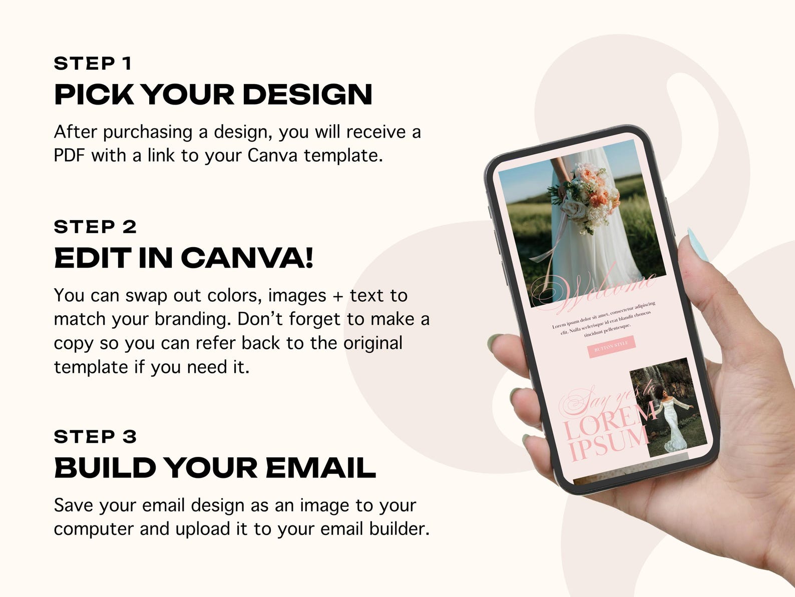 Canva Email Design Template Mini Bundle - Minimalist Wedding Layout ...