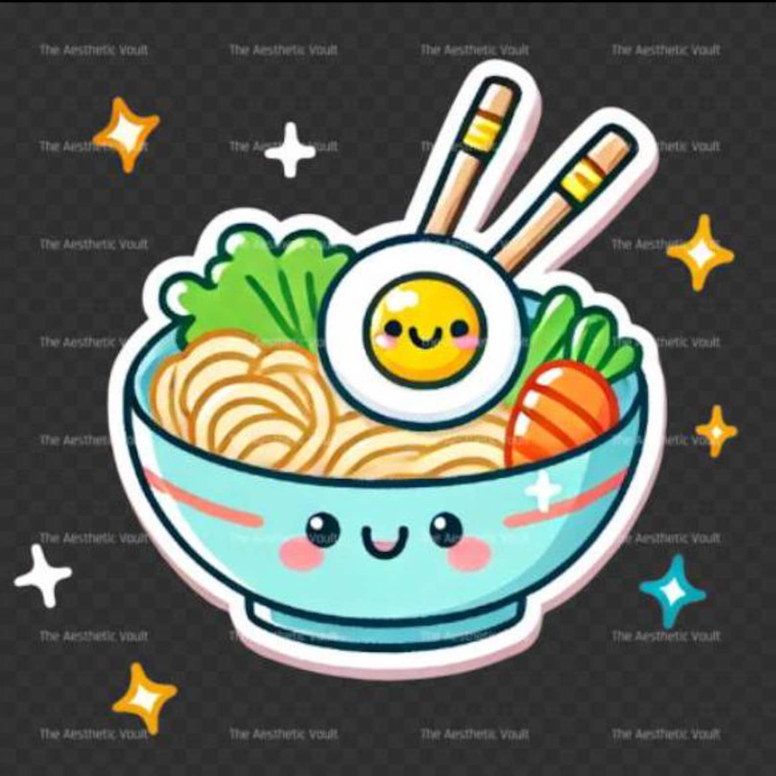 Kawaii Ramen Bowl Sticker - Etsy