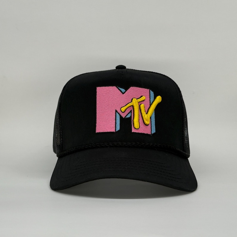 Throwback MTV Logo Black Trucker Hat - Etsy