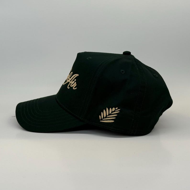 Bel-air Script Hat – Forest Green - Embroidered Snapback Cap - Etsy