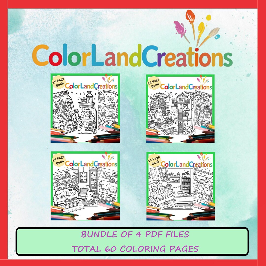Bundle of 60 Coloring Pages for Kids - Bold and Easy, Cute and Cozy ...