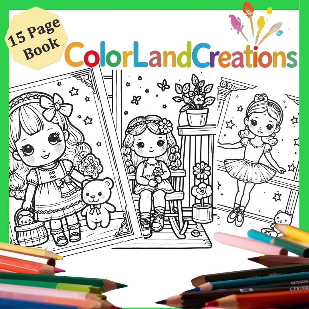 Cute Dolls Coloring Book – 15 Printable Fashion & Fun Pages (PDF) - Etsy