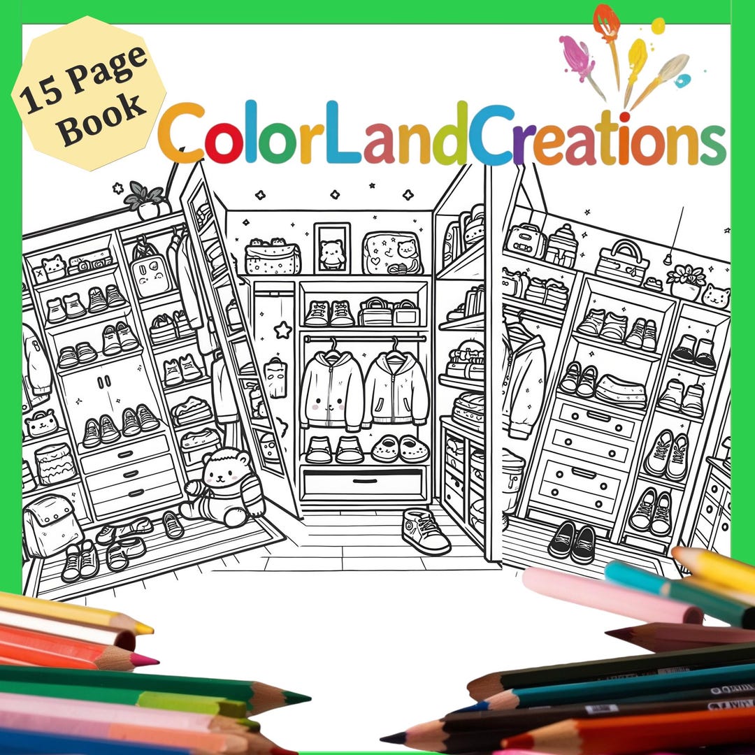 Cute and Cozy Wardrobe Coloring Book for Kids - 15 Printable Pages of ...