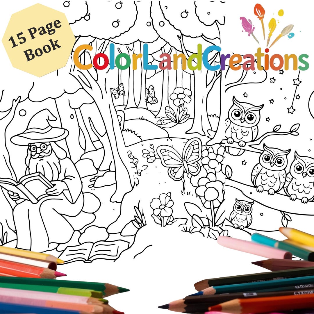 Magical Forest Coloring Book: 15 Enchanted Pages for Kids (PDF) - Etsy