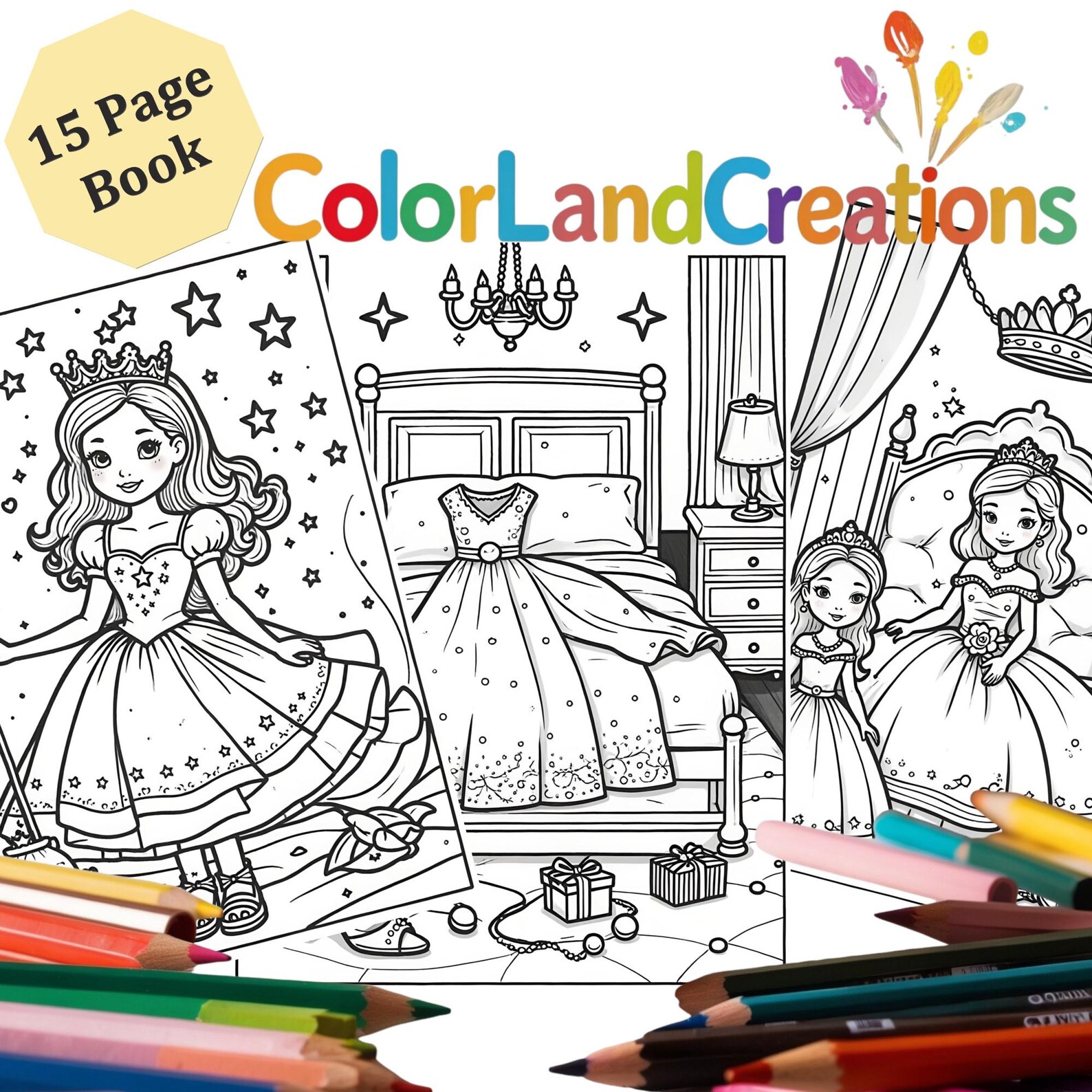 Princess Coloring Book: Royal Gowns & Fairytale Scenes (PDF Download ...