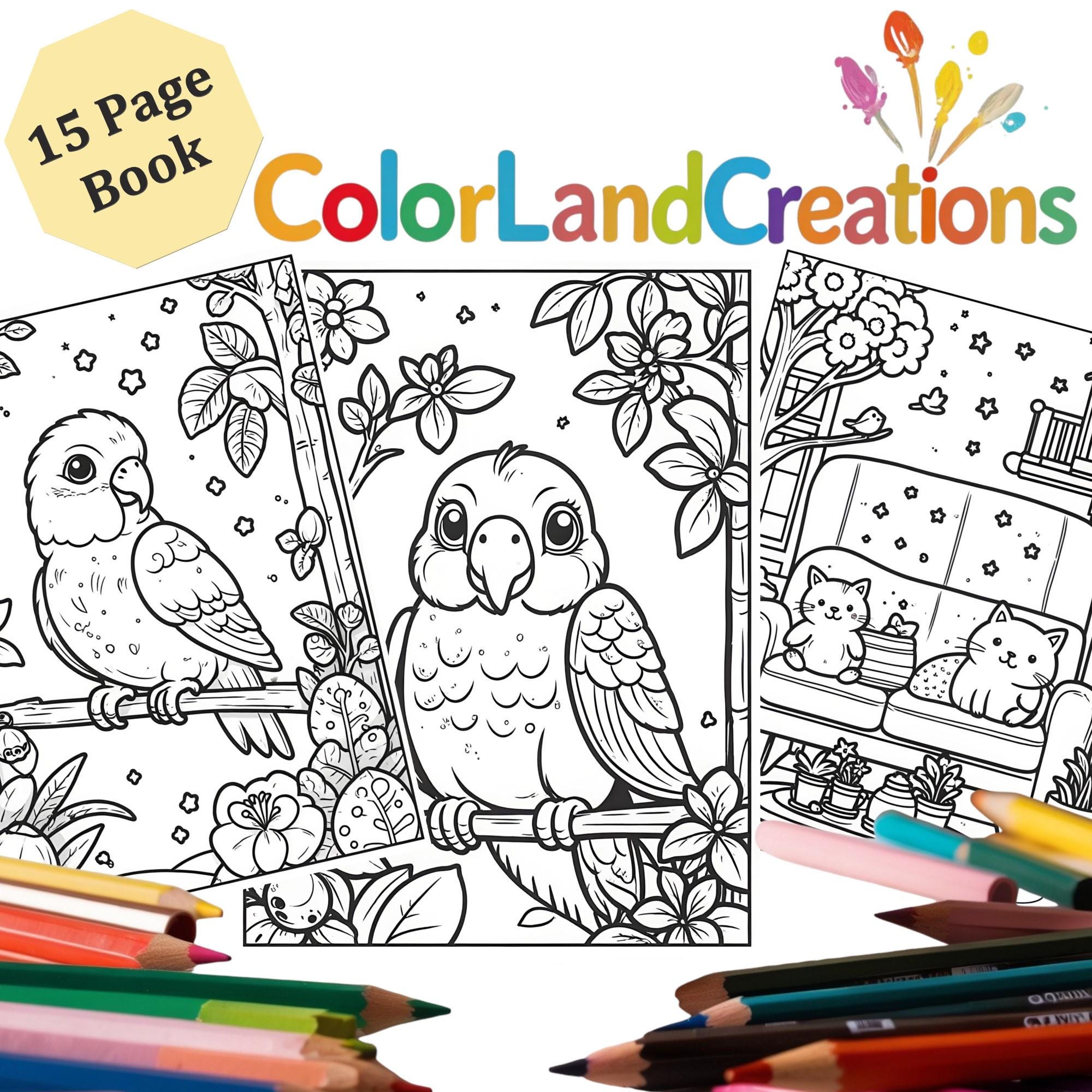 Cute Springtime Moments Coloring Book for Kids - 15 Printable Pages of ...