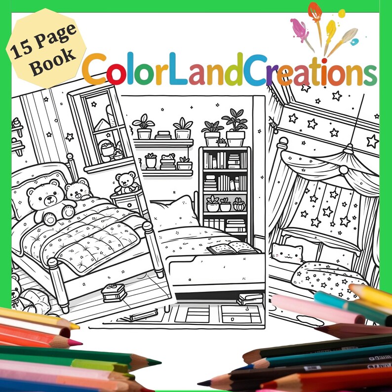 Bundle of 60 Coloring Pages for Kids Bold and Easy, Cute and Cozy ...