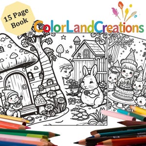 Gnome Girl Adventures Coloring Book for Kids - 15 Printable Pages of ...