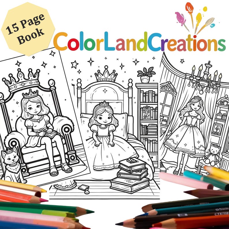Princess Coloring Book: Royal Gowns & Fairytale Scenes (PDF Download ...