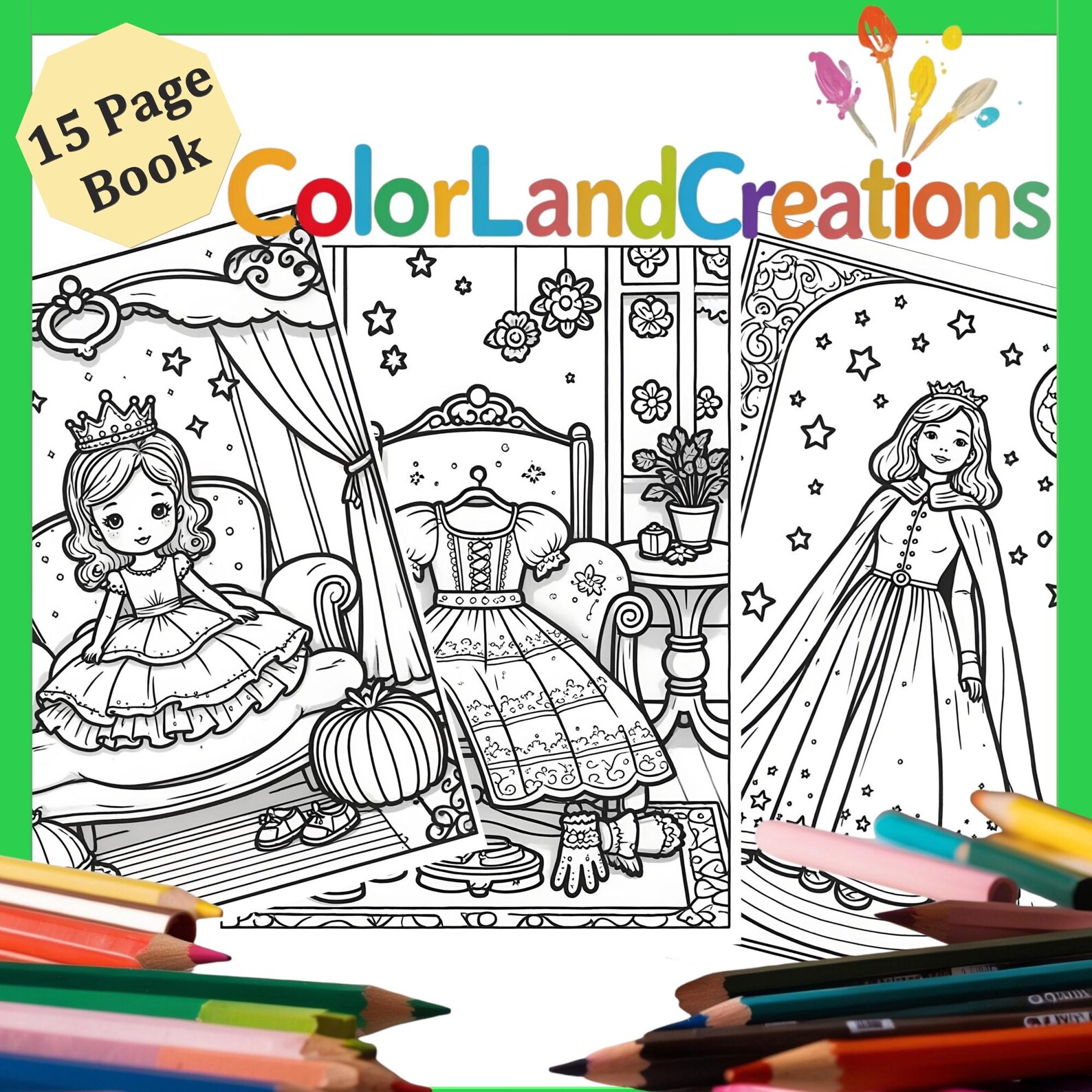 Princess Coloring Book: Royal Gowns & Fairytale Scenes (PDF Download ...
