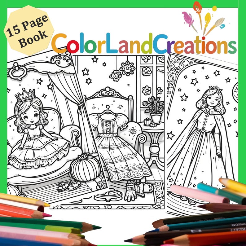 Princess Coloring Book: Royal Gowns & Fairytale Scenes (PDF Download ...