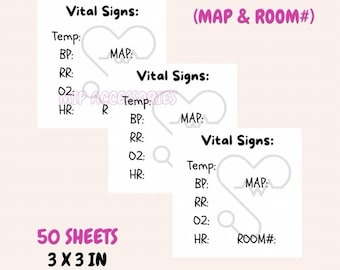 Vital Signs W/ (height,weight, Patient’s Initial) Memo Pads Notepad 50 ...