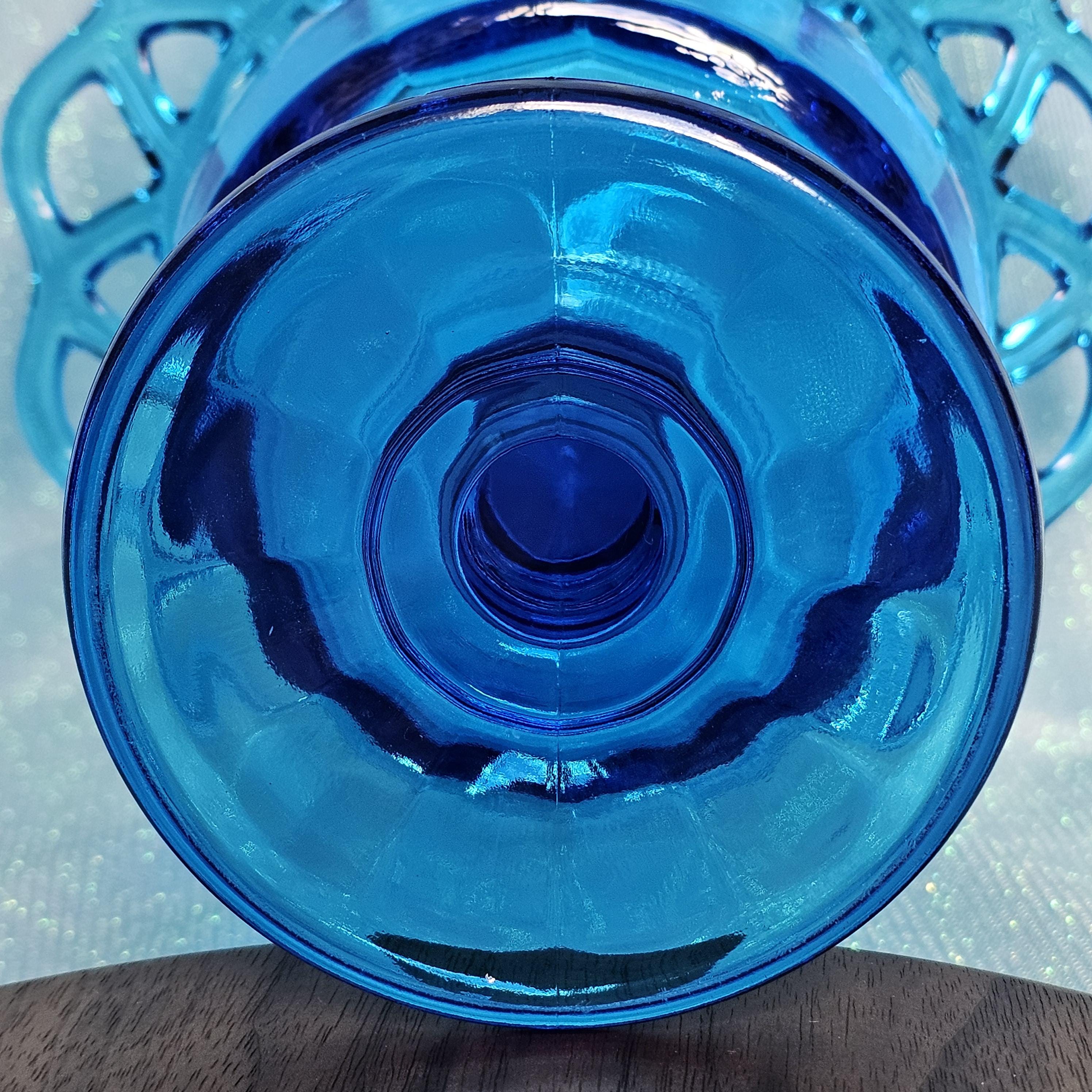 Imperial Glass Colonial Blue Lace Edge Lidded Candy Dish - Etsy