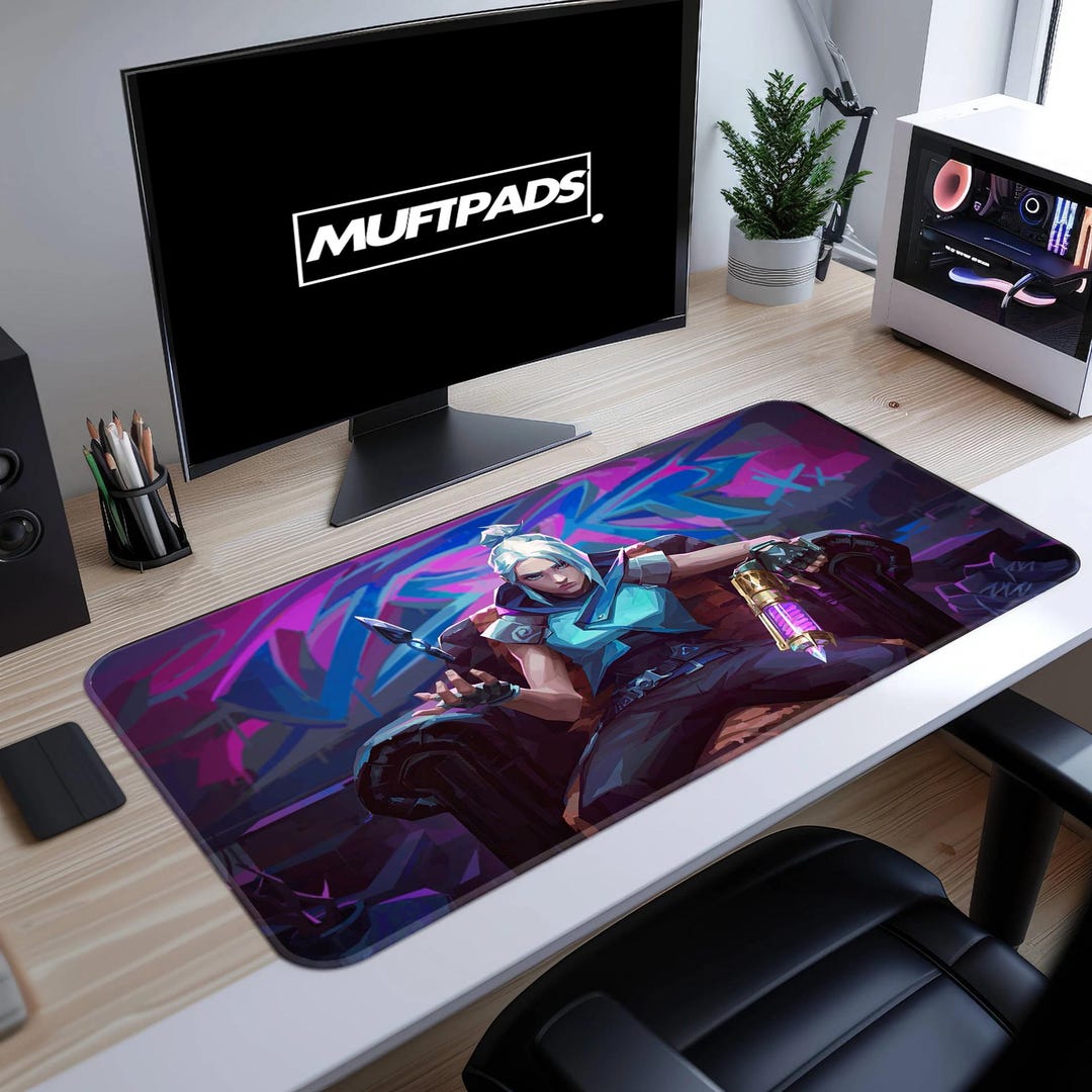 Valorant Gaming Desk Mat: Jett & Jinx - FPS Gamer Decor - Etsy