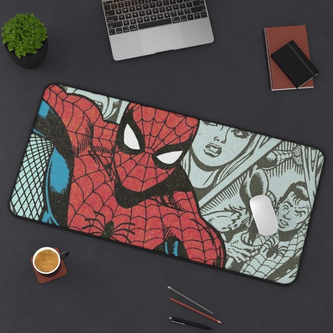 Spider-man Cityscape Desk Mat Dynamic Marvel Superhero Mouse Pad for ...
