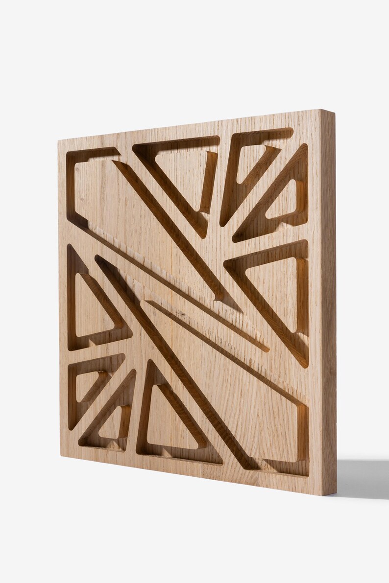 Geometric Oak Wall Panel, Modern 3D Wall Decor - Etsy