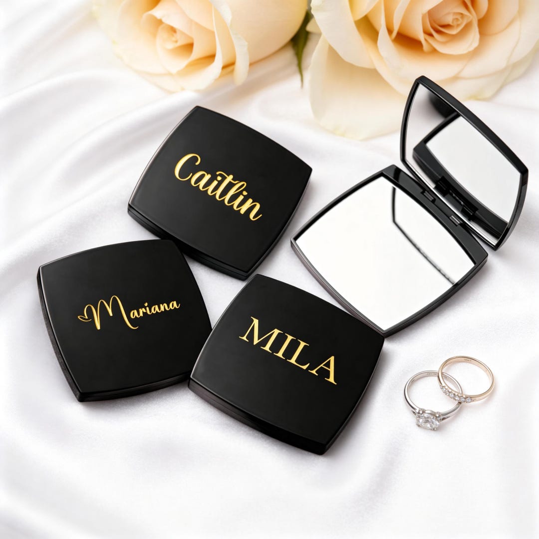 Personalized Engraved Compact Mirror Makeup Mirror,pocket Mirror With ...