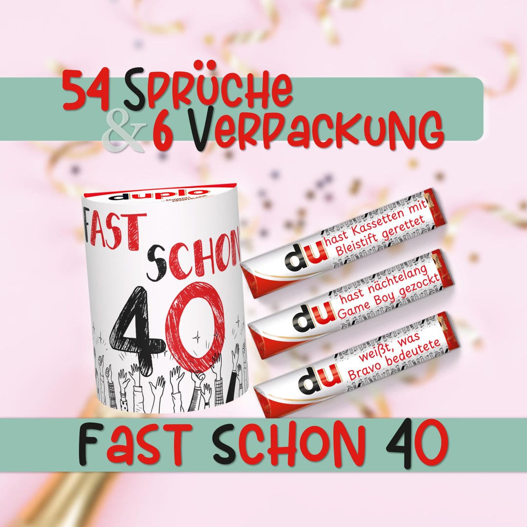 Gift for an Almost 40th Birthday | Wrapper for Duplo® Bars | Almost 40 ...