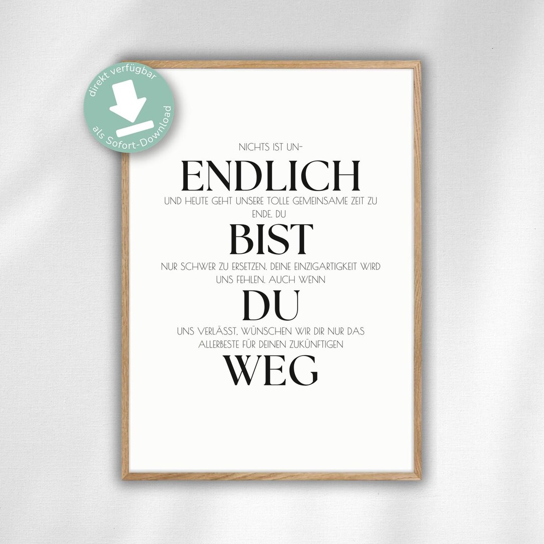 PDF Farewell Card, Colleague, Job Change, Retirement, Pension, Job Change – Download to Print ...