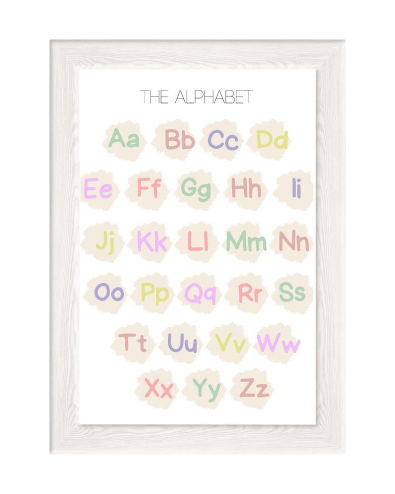 Set of 4 Educational Wall Posters for Toddlers and Children. Alphabet ...