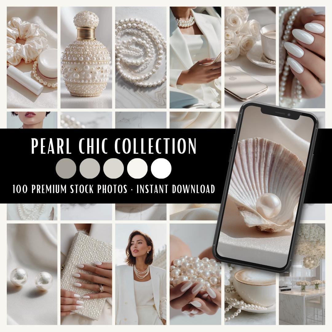Pearl Chic Collection | 100 Stock Photos Bundle | Social Media Content ...