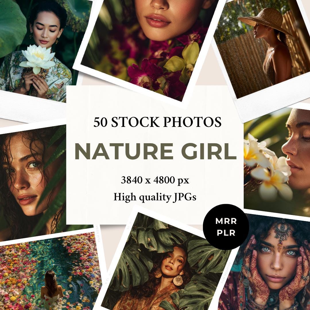 Nature Girl Stock Photos MRR PLR | Lifestyle Imagery Bundle | Instagram ...