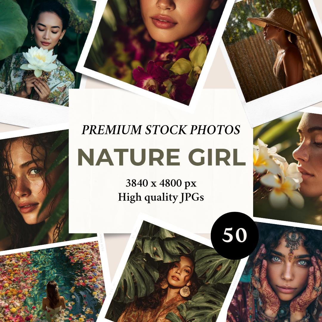 Nature Girl 50 Stock Photos | Images Bundle for Social Media Marketing ...