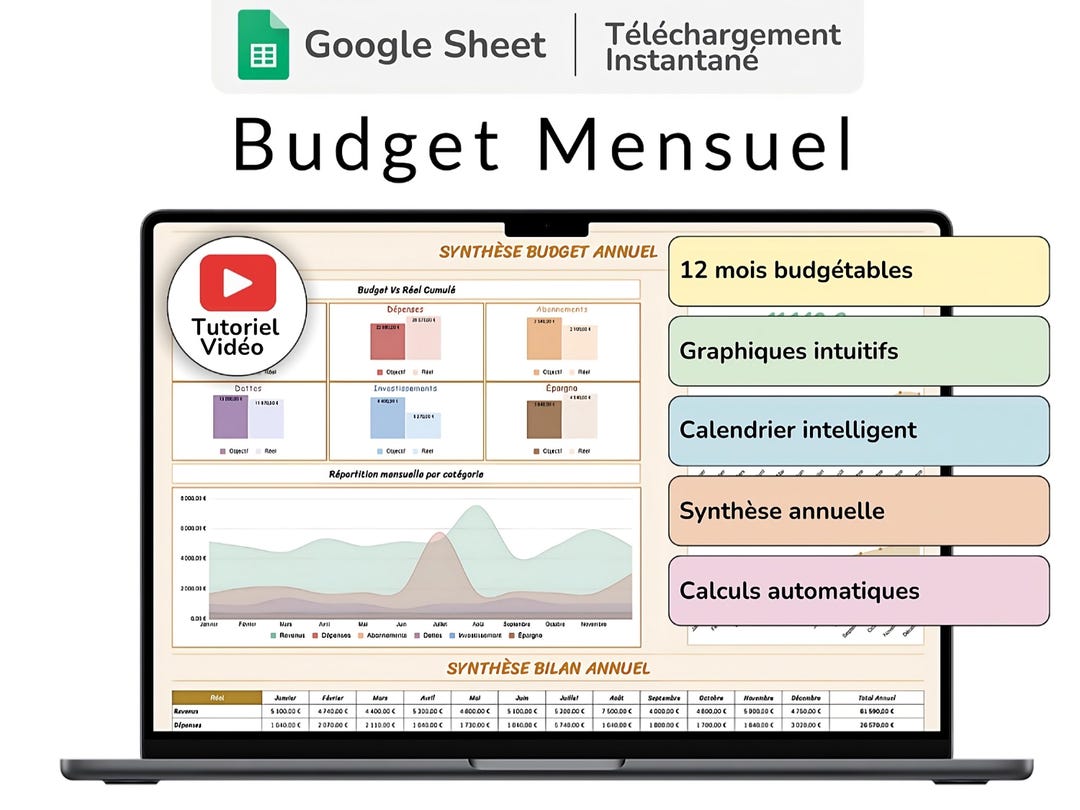 Monthly Budget in French, Google Sheet Budget Template, Budget ...