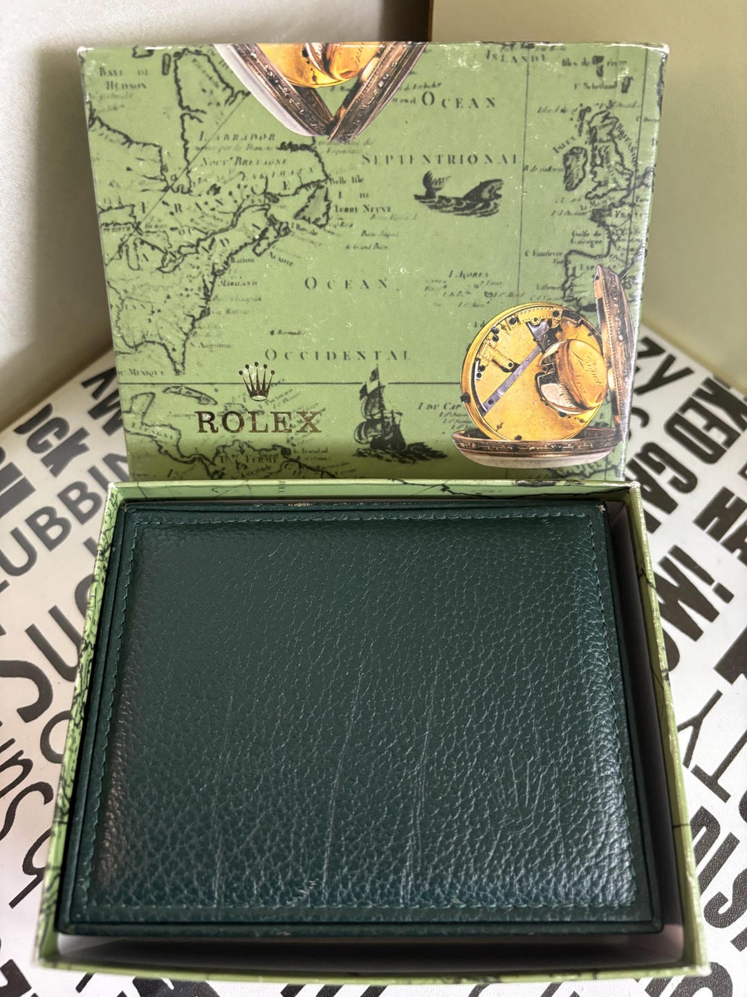 Rolex Watch Box Set, Rare Vintage Box, Rolex Dark Green Inner Watch Box ...